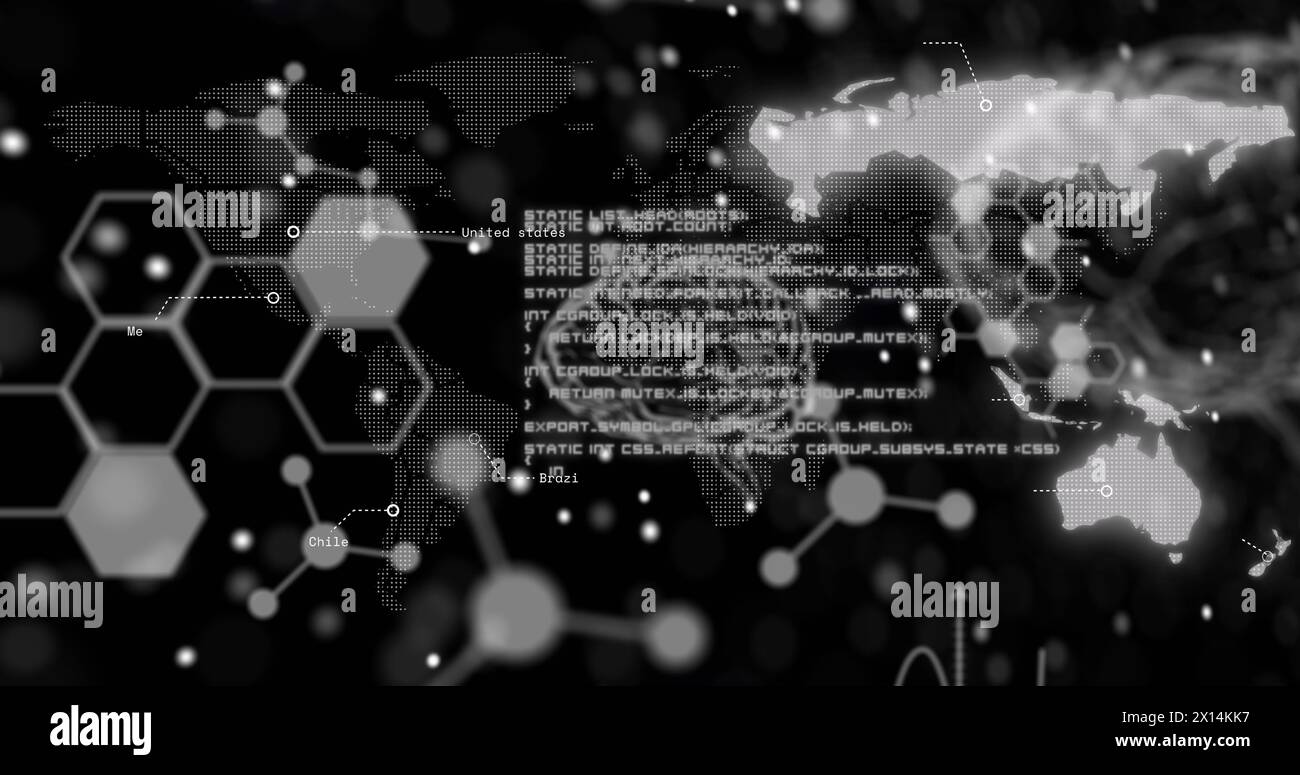 Image of dna strand and human brain with data processing over black background Stock Photo - Alamy