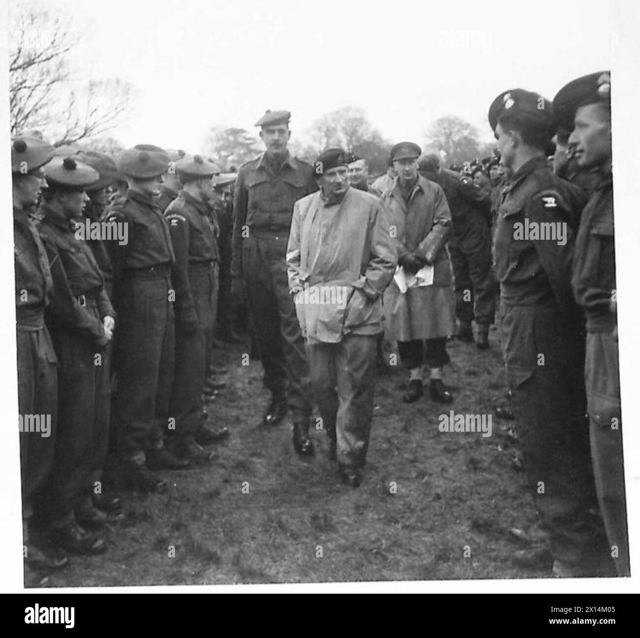 General Montgomery inspects the 11th Battalion Royal Scots Fusiliers ...