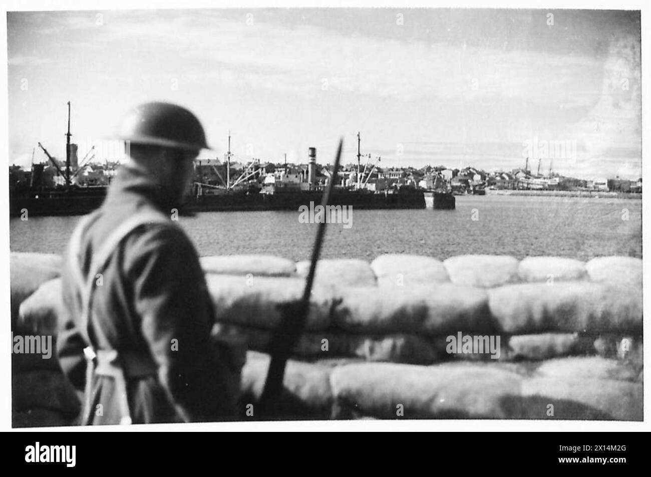 BRITISH AND CANADIAN TROOPS IN ICELAND - View of Reykjavik Harbour ...