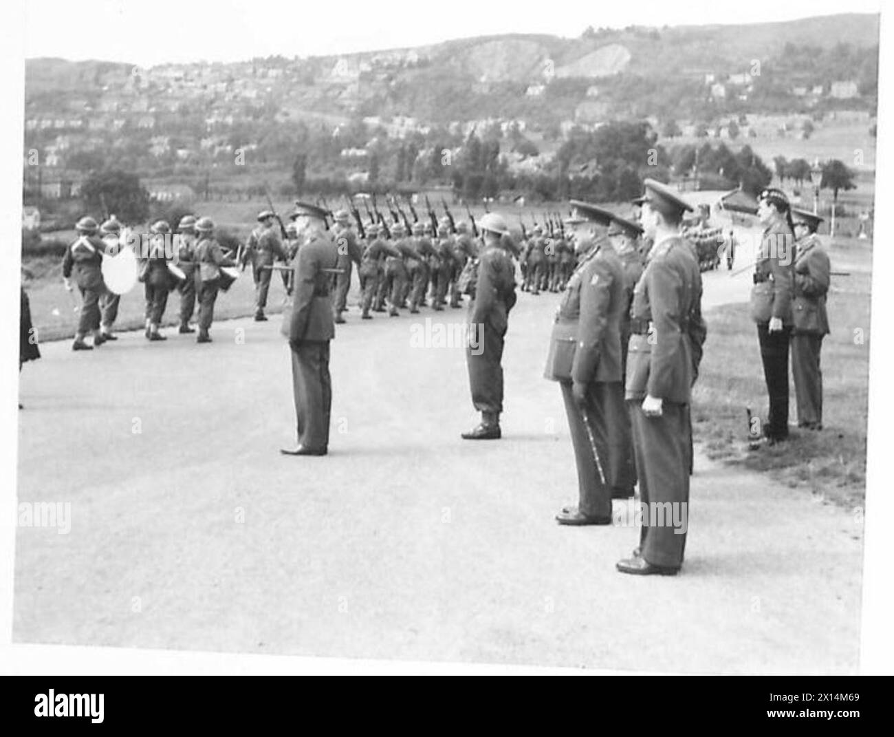 BELGIAN TROOPS INSPECTED - At the March Past , British Army Stock Photo ...