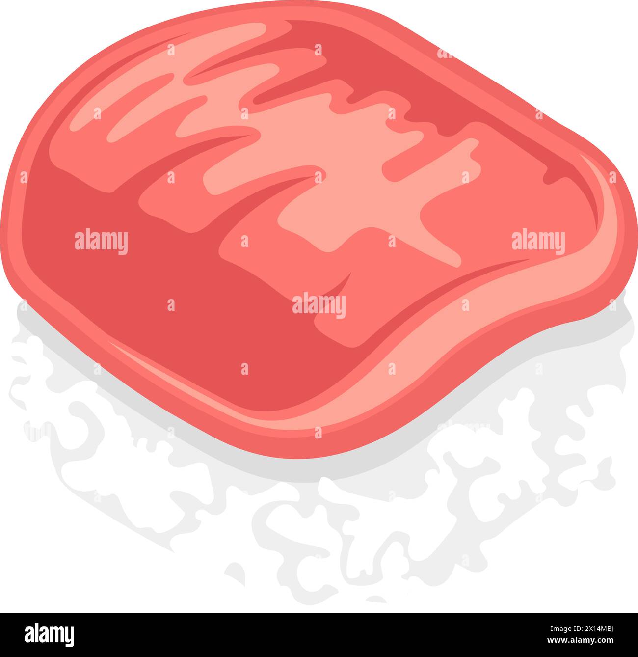 illustration of a Japanese food icon, sushi rice balls with sliced tuna ...