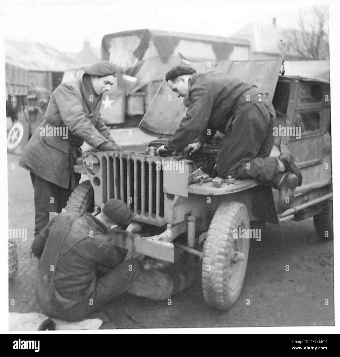 MAINTENANCE OF ARMY VEHICLES - Left, Dvr. R.J. Plaister of Cranford ...