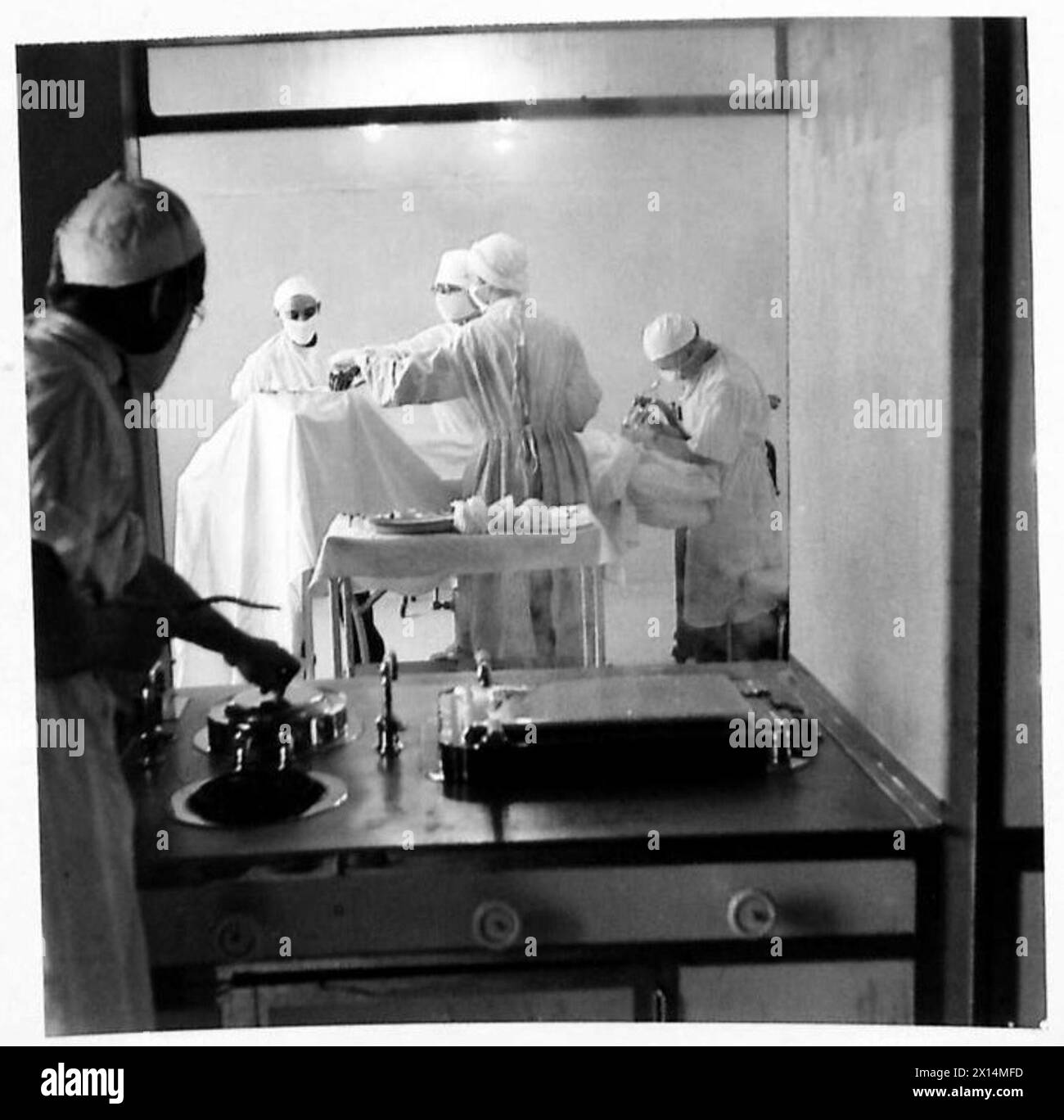 Hospital operating theatre instruments Black and White Stock Photos ...