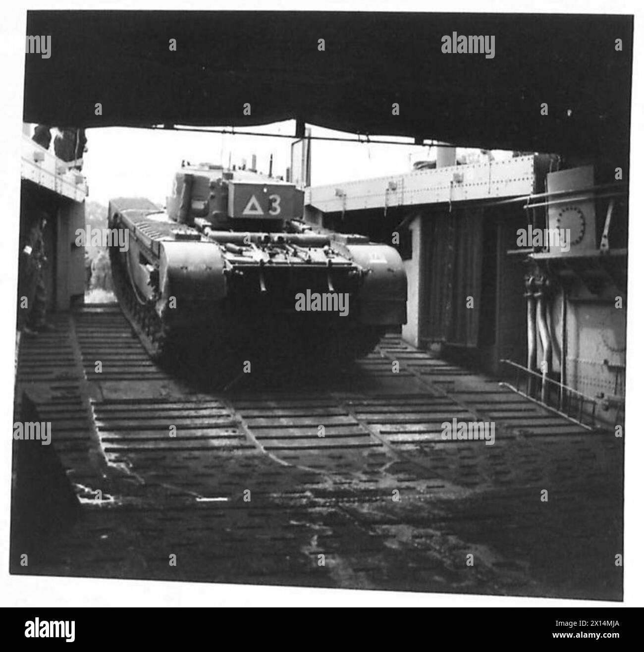TANK LANDING CRAFT IN ACTION - Churchill tanks have been driven down to ...