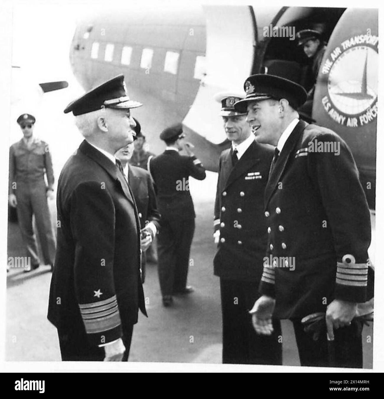 Admiral Stark is greeted by Captain Peters, R.N., upon arrival at ...