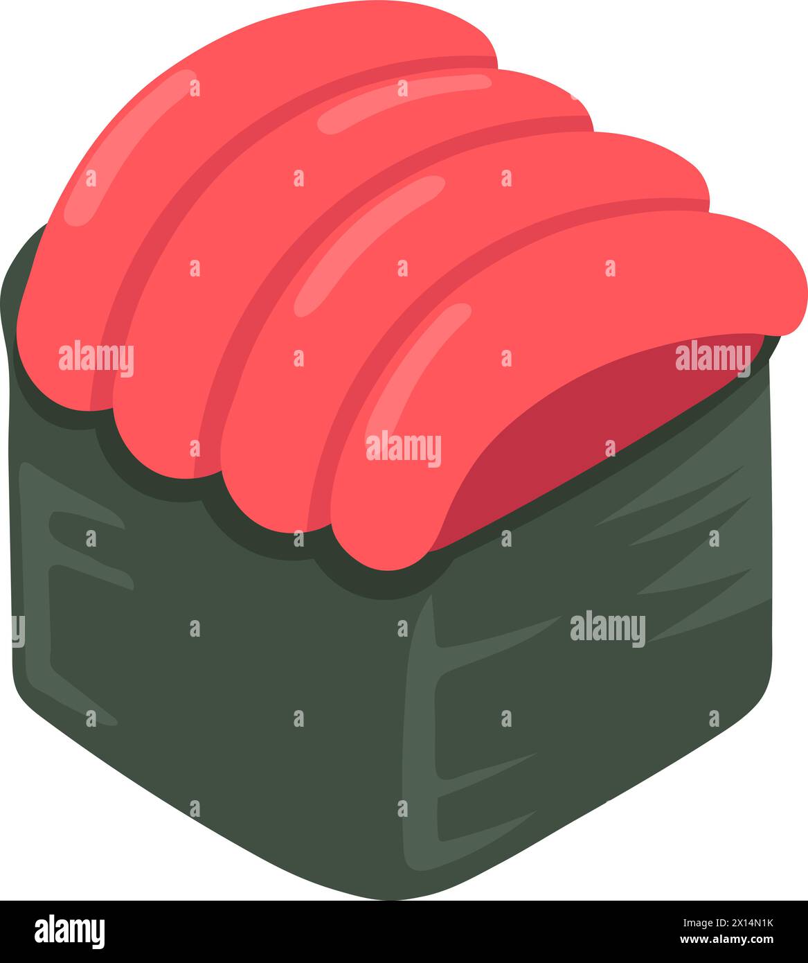 illustration of a Japanese food icon, sushi rice balls with meat ...