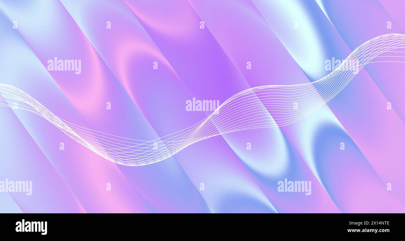 Image of network of connections with data transfer over pastel multi ...