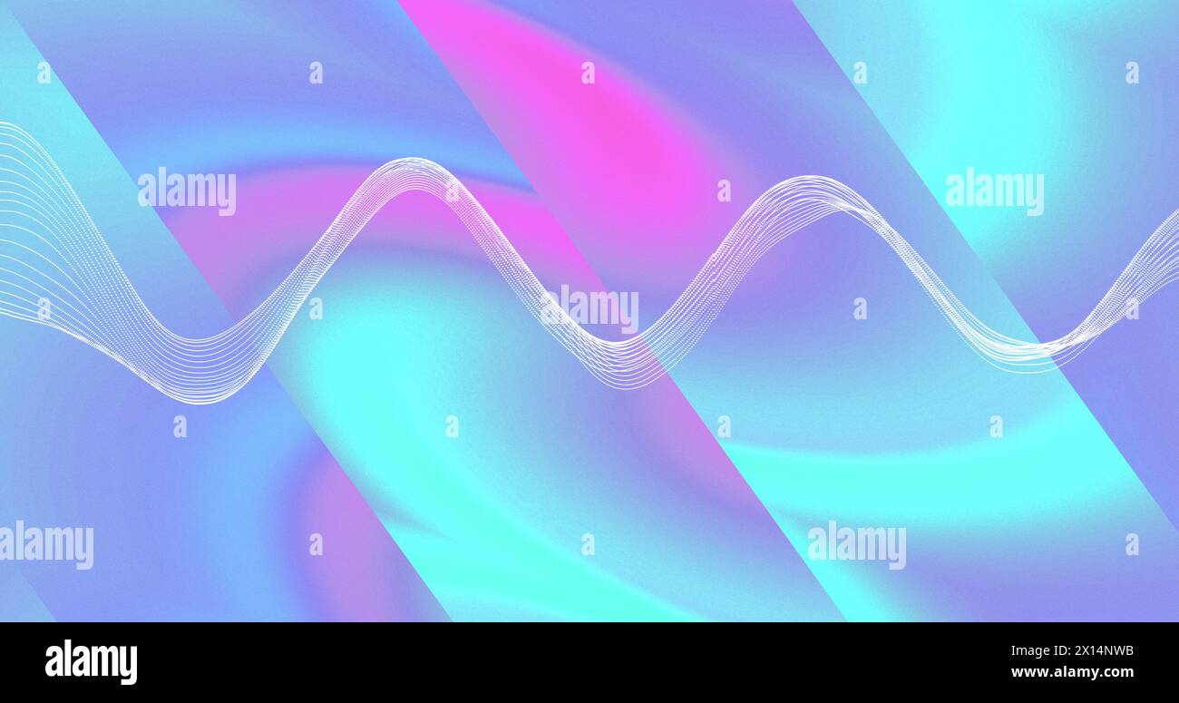 Image of network of connections with data transfer over pastel multi ...