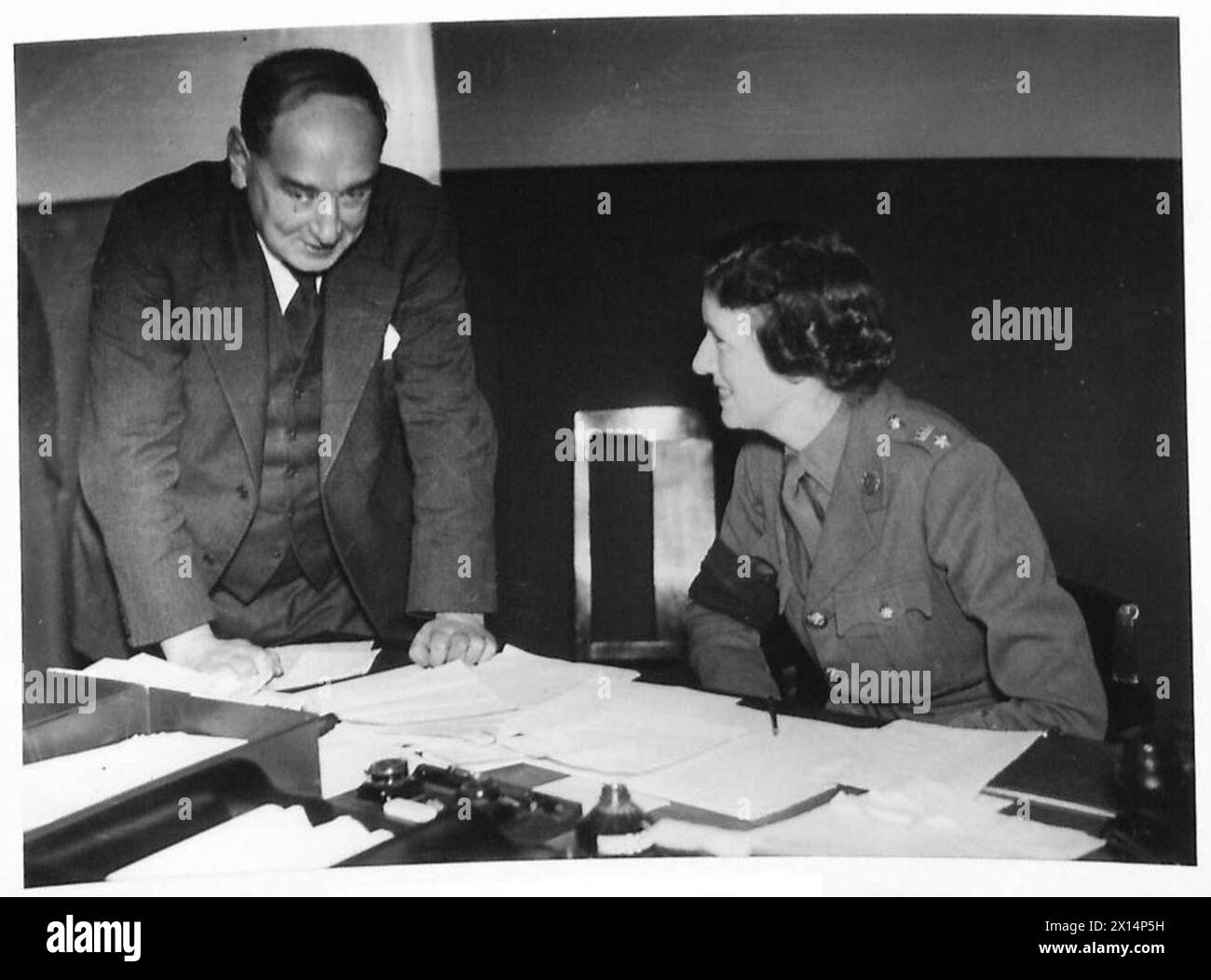 A.T.S. - Portrait of Mr. McCullough and C.O.F. Tyther British Army ...