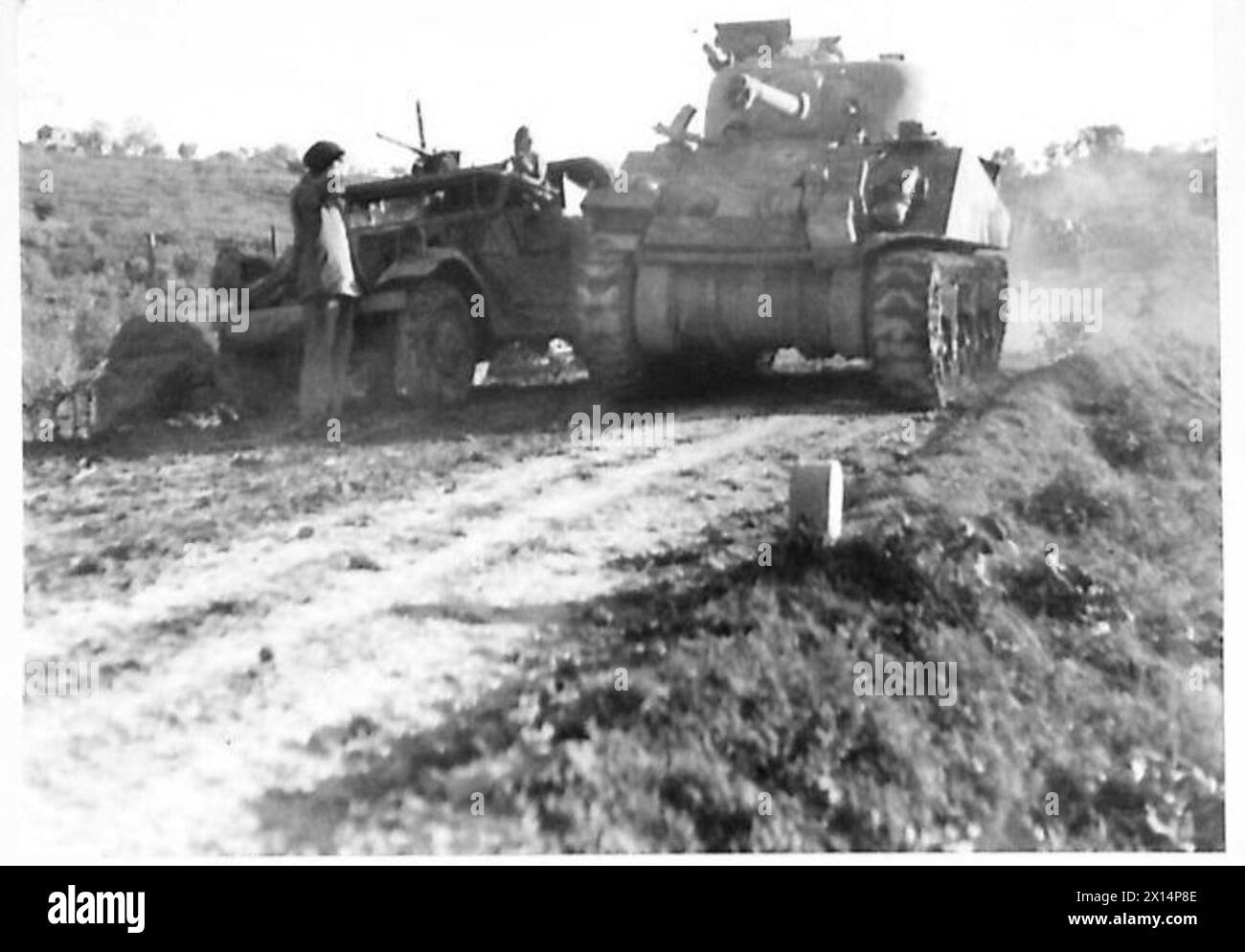 Sherman tanks of the British Eighth Army assembled near the Sangro ...