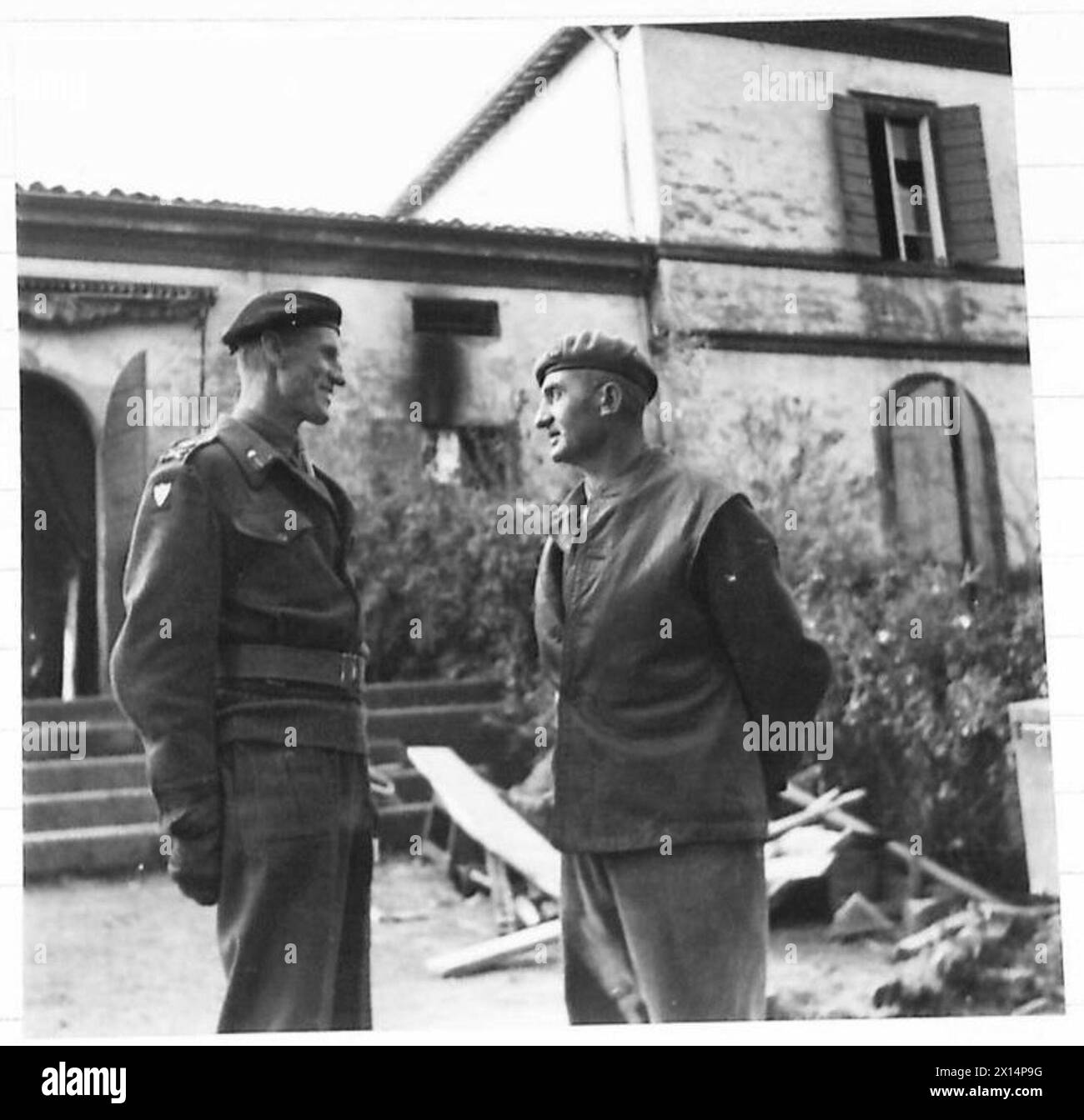 The Army Commander talks with Brigadier P.G.G. Preston at 28th Brigade ...