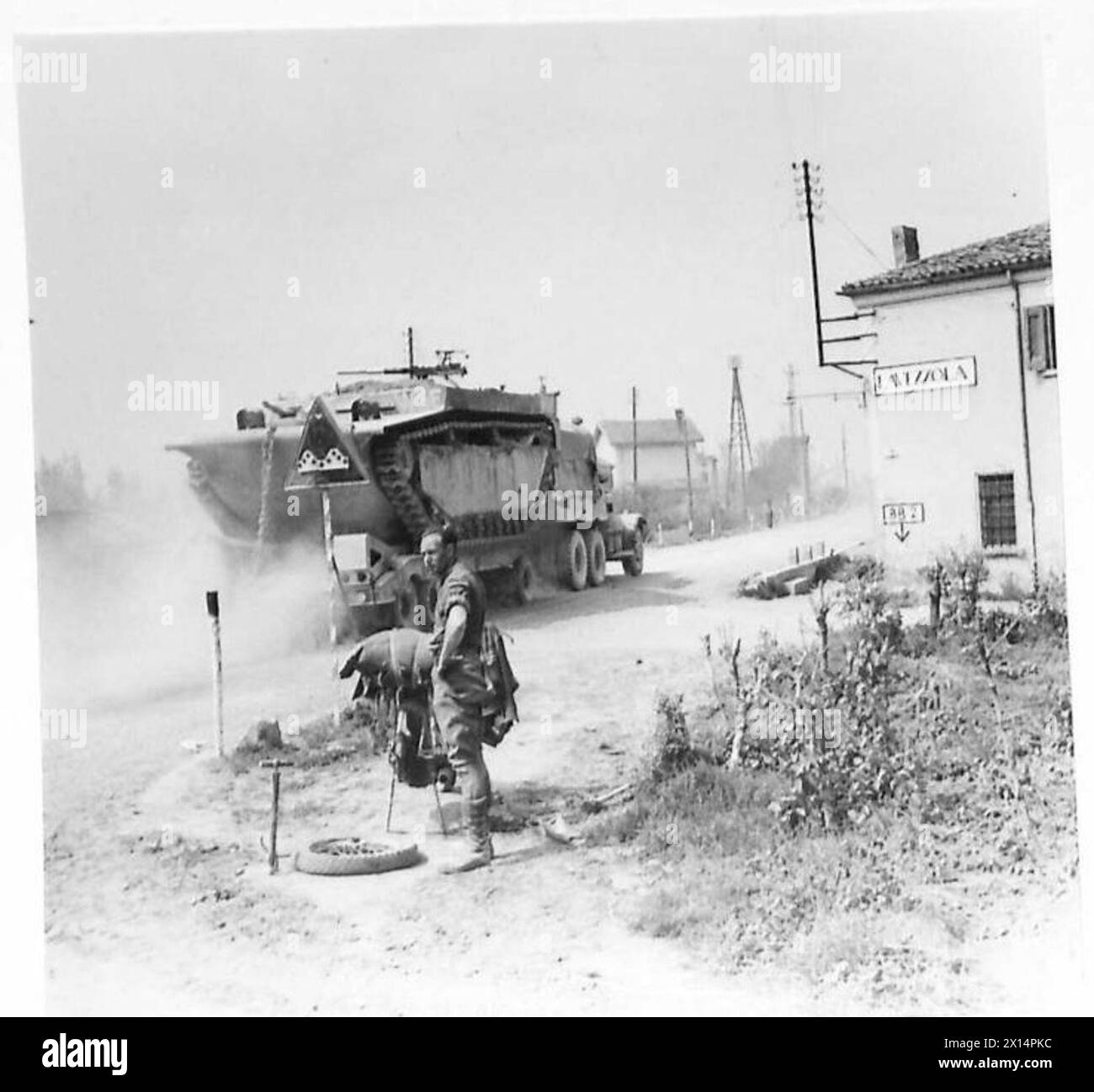 EIGHTH ARMY ADVANCE - Amphibious tanks, to be used to take infantry ...