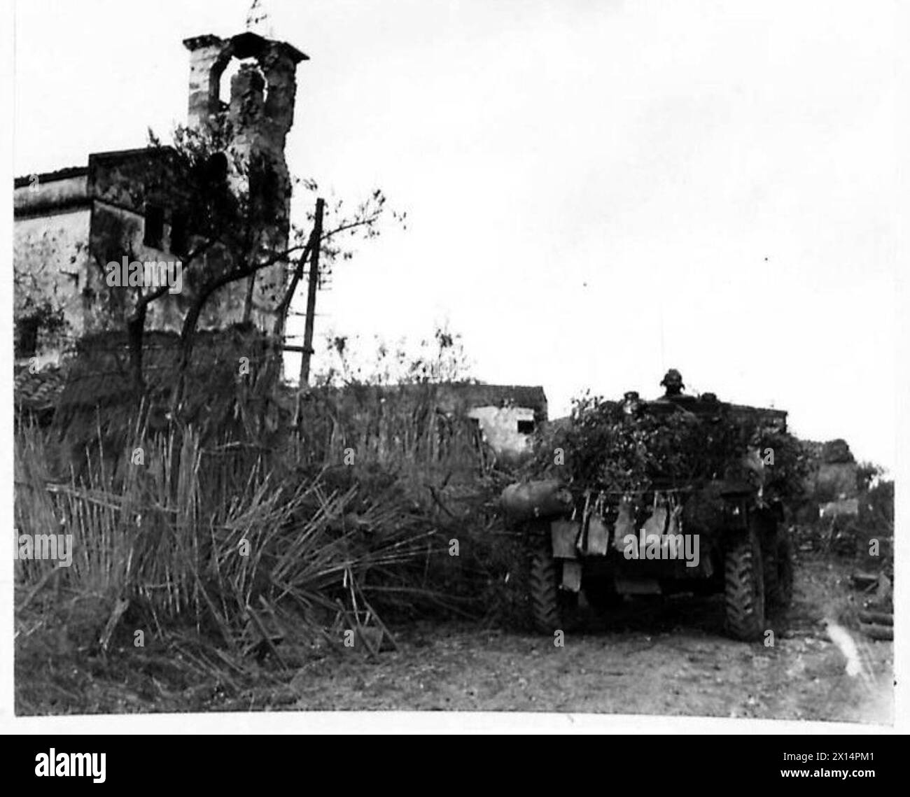 An armoured car operated by Mahratti troops serves as a forward ...