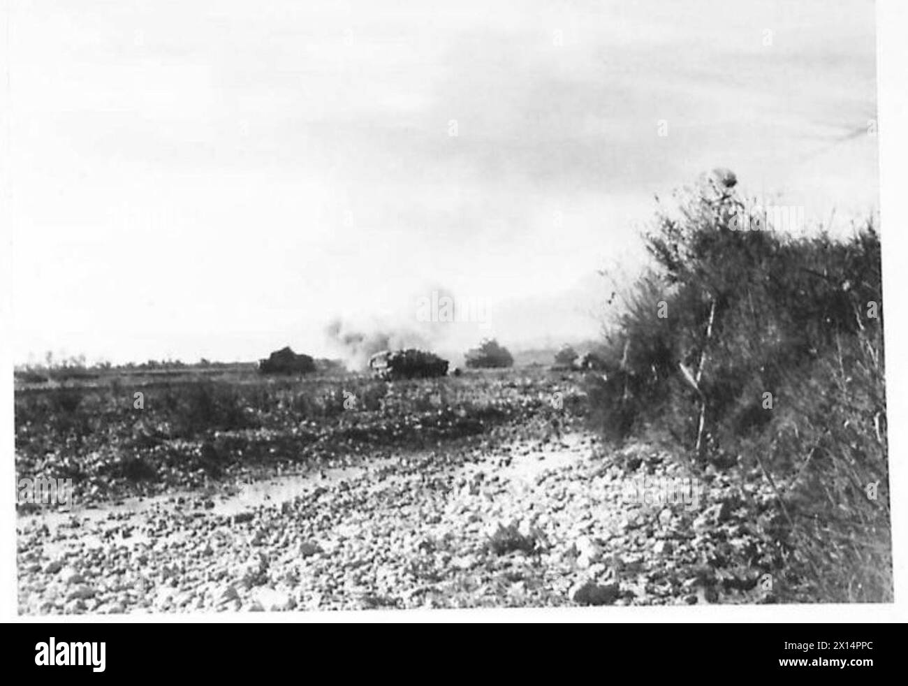During the Battle of the Sangro River, mortar bombs explode near ...