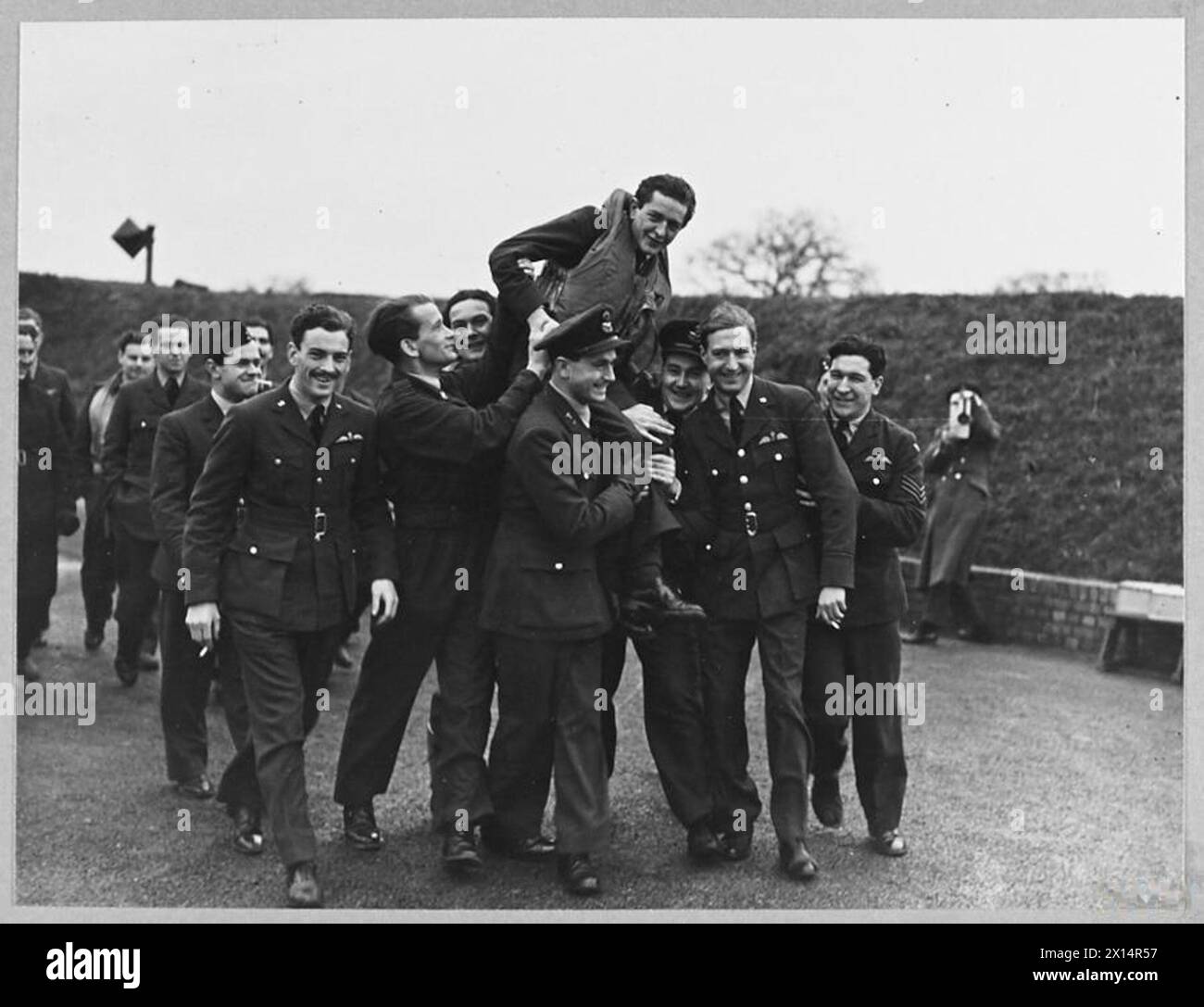 R.A.F. OFFICER MAKES HIS FIRST "KILL" DURING ROYAL VISIT TO FIGHTER ...