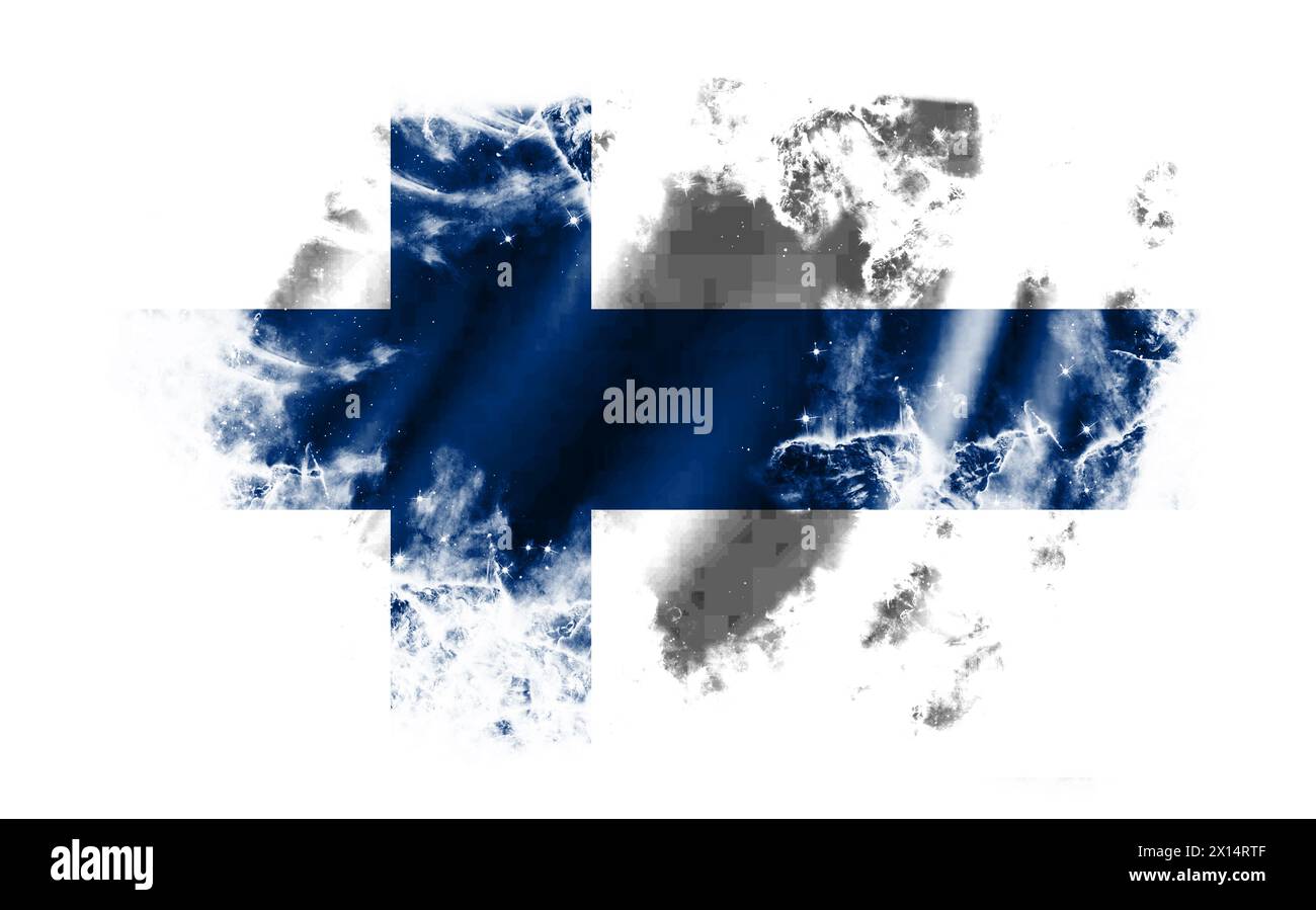 White background with torn flag of Finland Stock Photo - Alamy