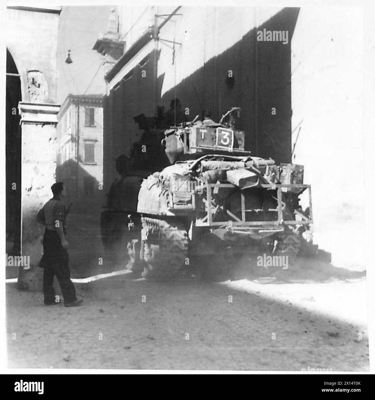 EIGHTH ARMY : FALL OF CESENA - British tanks passing through the town ...