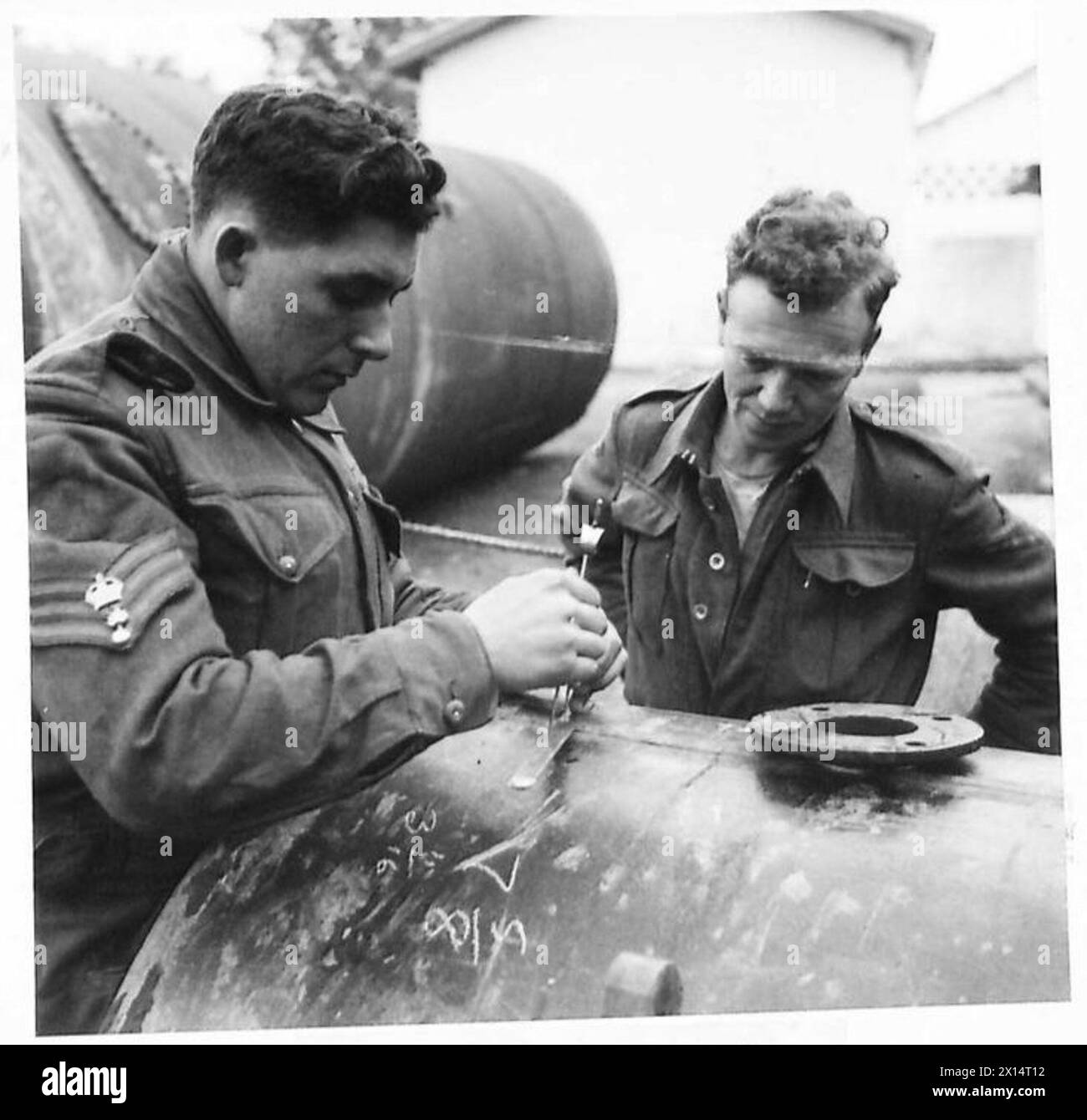WITH THE ROYAL ENGINEERS IN NORTH AFRICA - Working on petrol tank ...