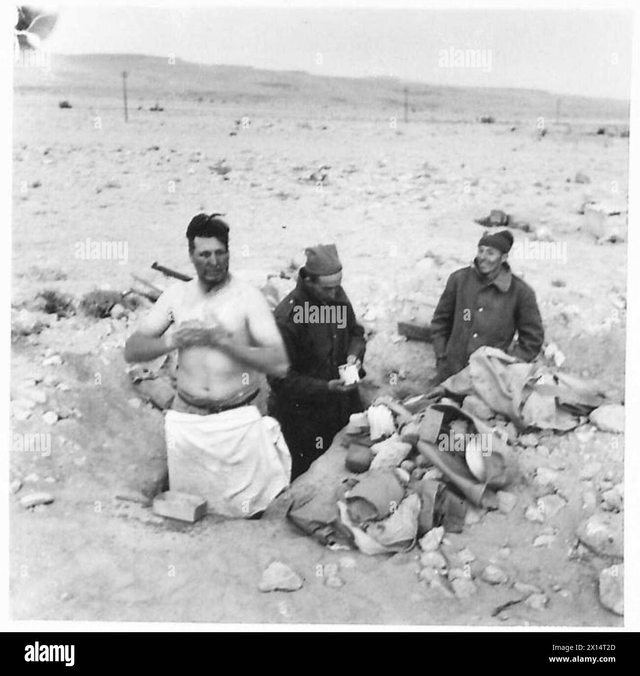 LATEST PICTURES FROM THE WESTERN DESERT - A wash-down in the morning ...