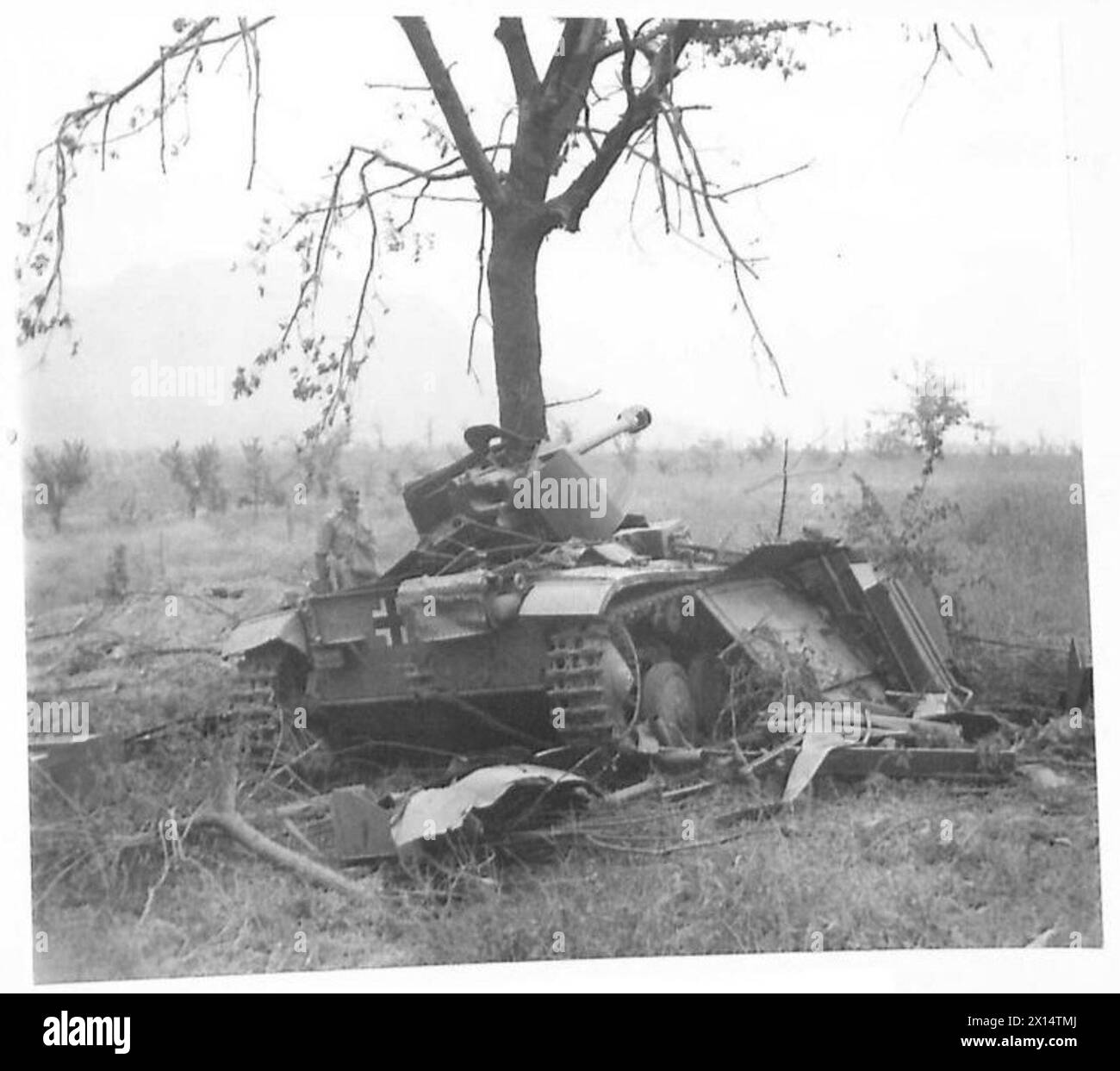 Destroyed German tanks observed during the advance through the Gustav ...