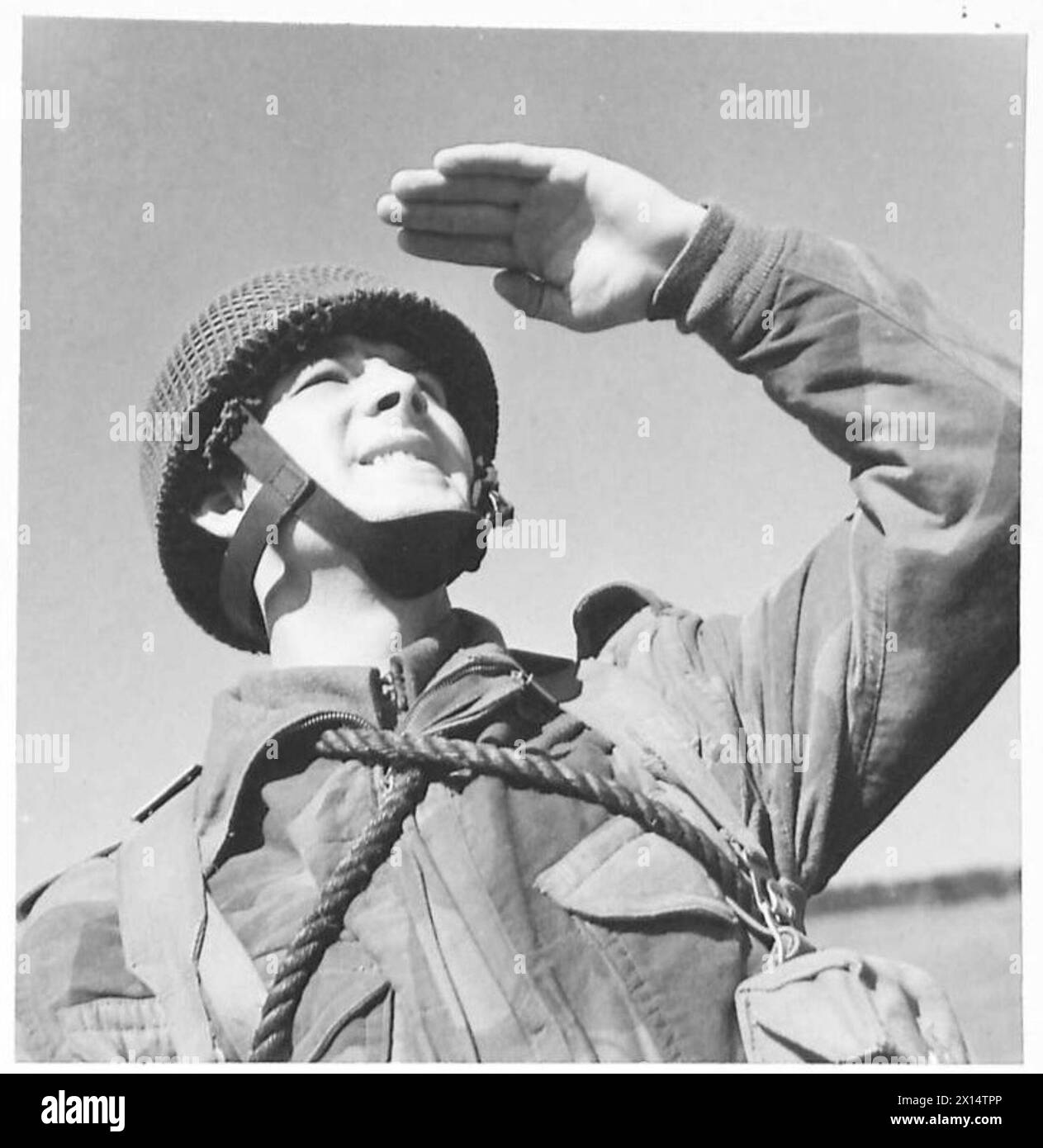 negative - Pictures of a parachutist , Pte.Roland Smith, taken to ...