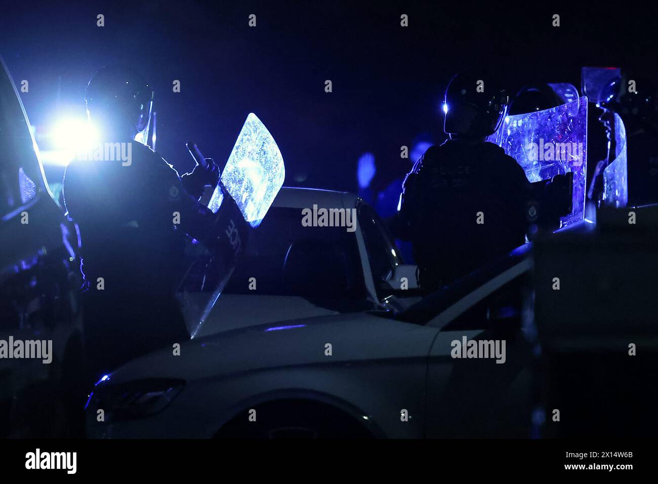 Sydney, Australia. 15th Apr, 2024. Police are seen following a stabbing ...