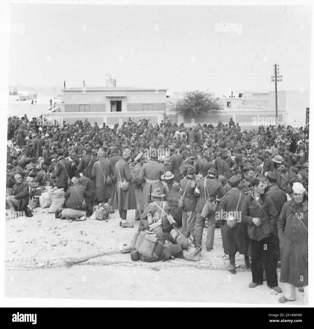 German and Italian prisoners captured in the Western Desert are shown ...
