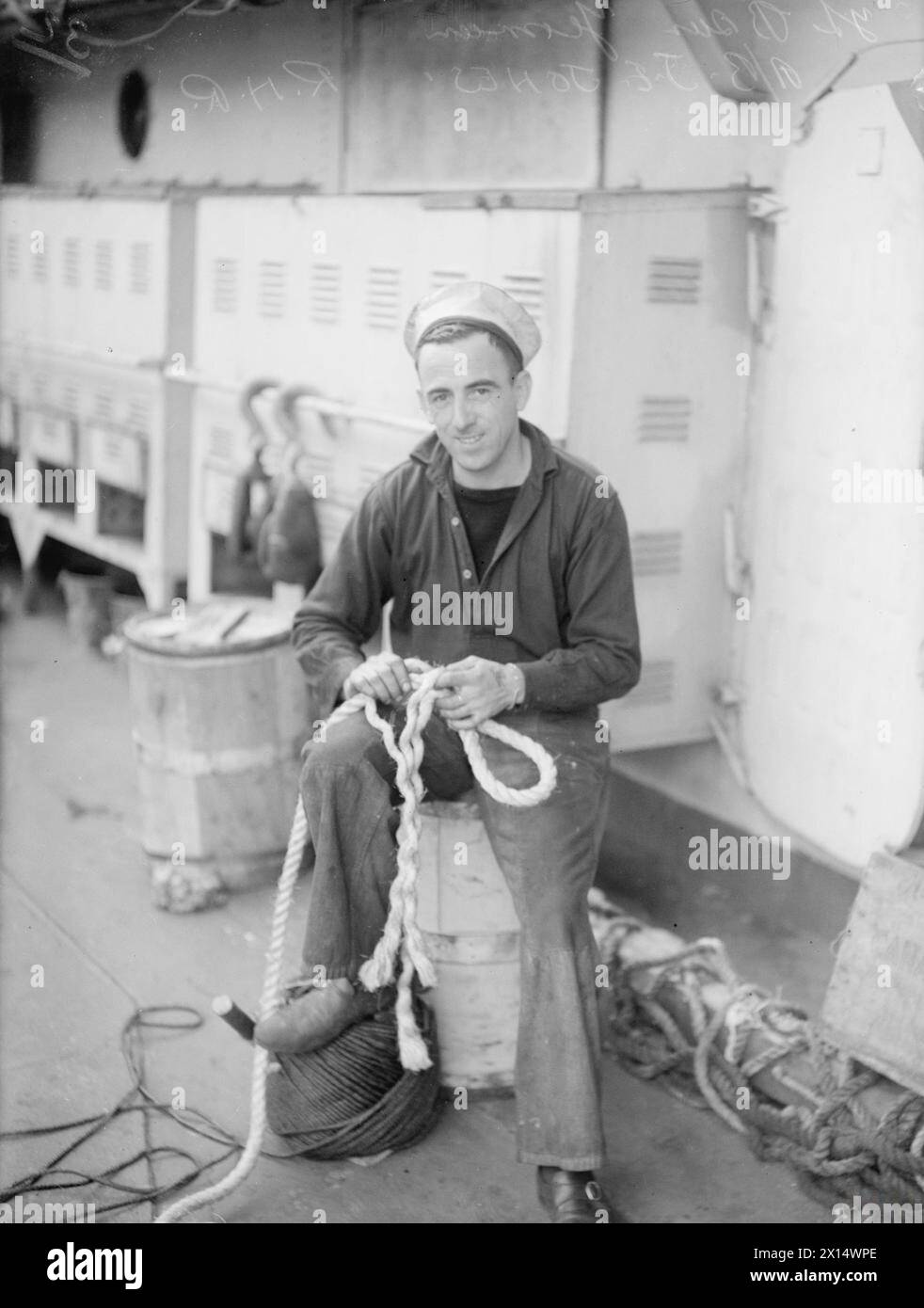 MEN OF HMS AYLMER. 26 FEBRUARY 1945, CLARENCE GRAVING DOCK, LIVERPOOL ...