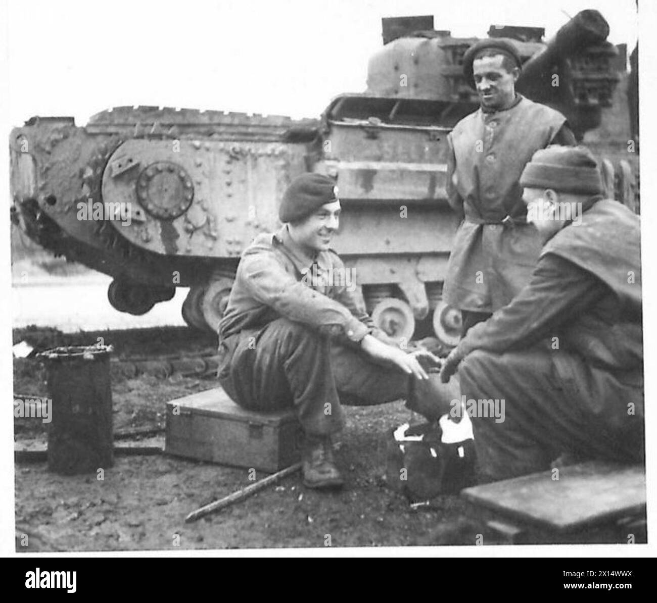 BRITISH TANKS IN NW EUROPE 1944-45 - The crew of a Churchill Mk V of ...