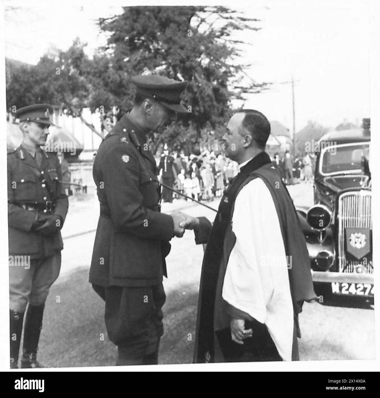 The Chaplain-General, Rev. C.D. Symons, conducts a church service and ...
