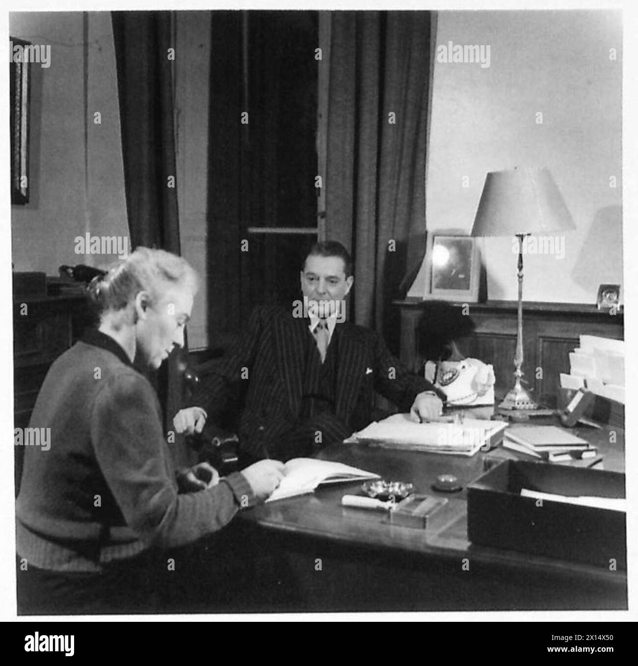 THE BRITISH EMBASSY, ROME - Sir Noel Charles dictates the day's letters ...