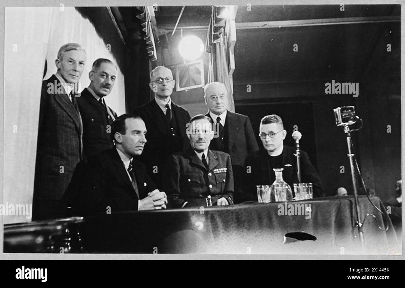 Photograph showing the Brains Trust visiting an RAF station, including ...