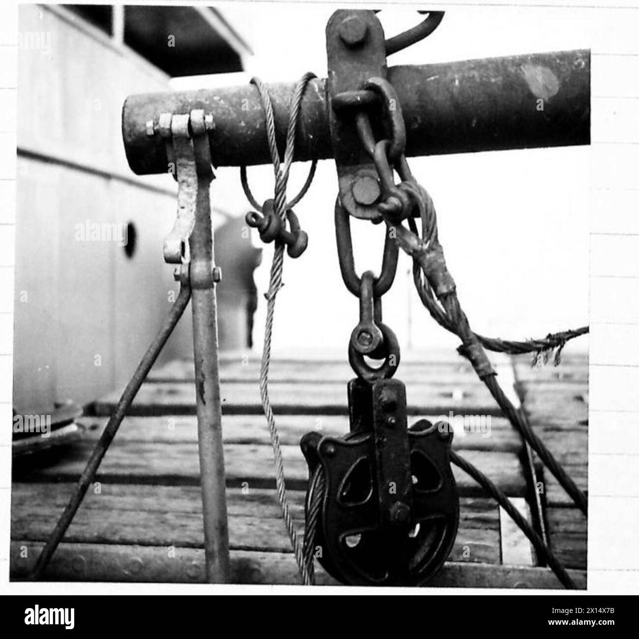 The show preventer is bent over the derrick head during a special ...