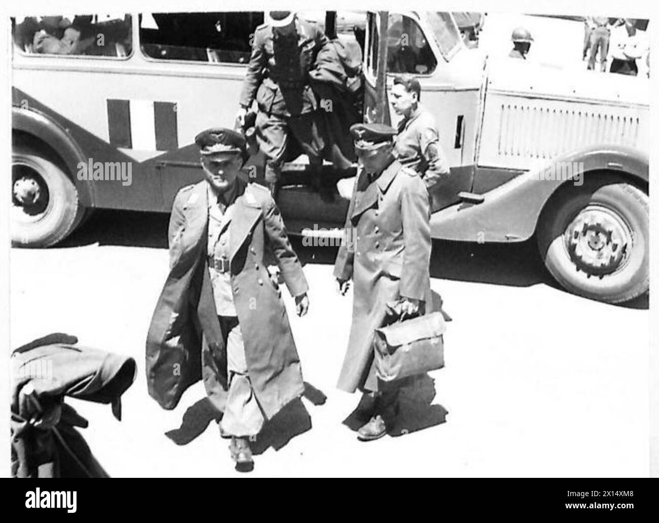 CAPTURED AXIS GENERALS - Some of the Generals leaving the coach which ...