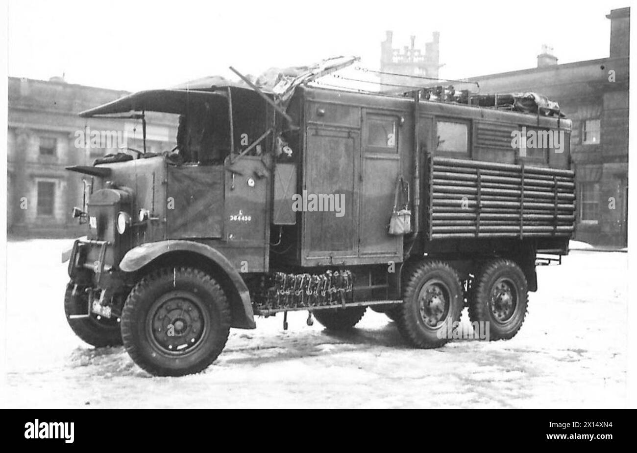 A wireless lorry is camouflaged as a cottage, with movable canvas ...