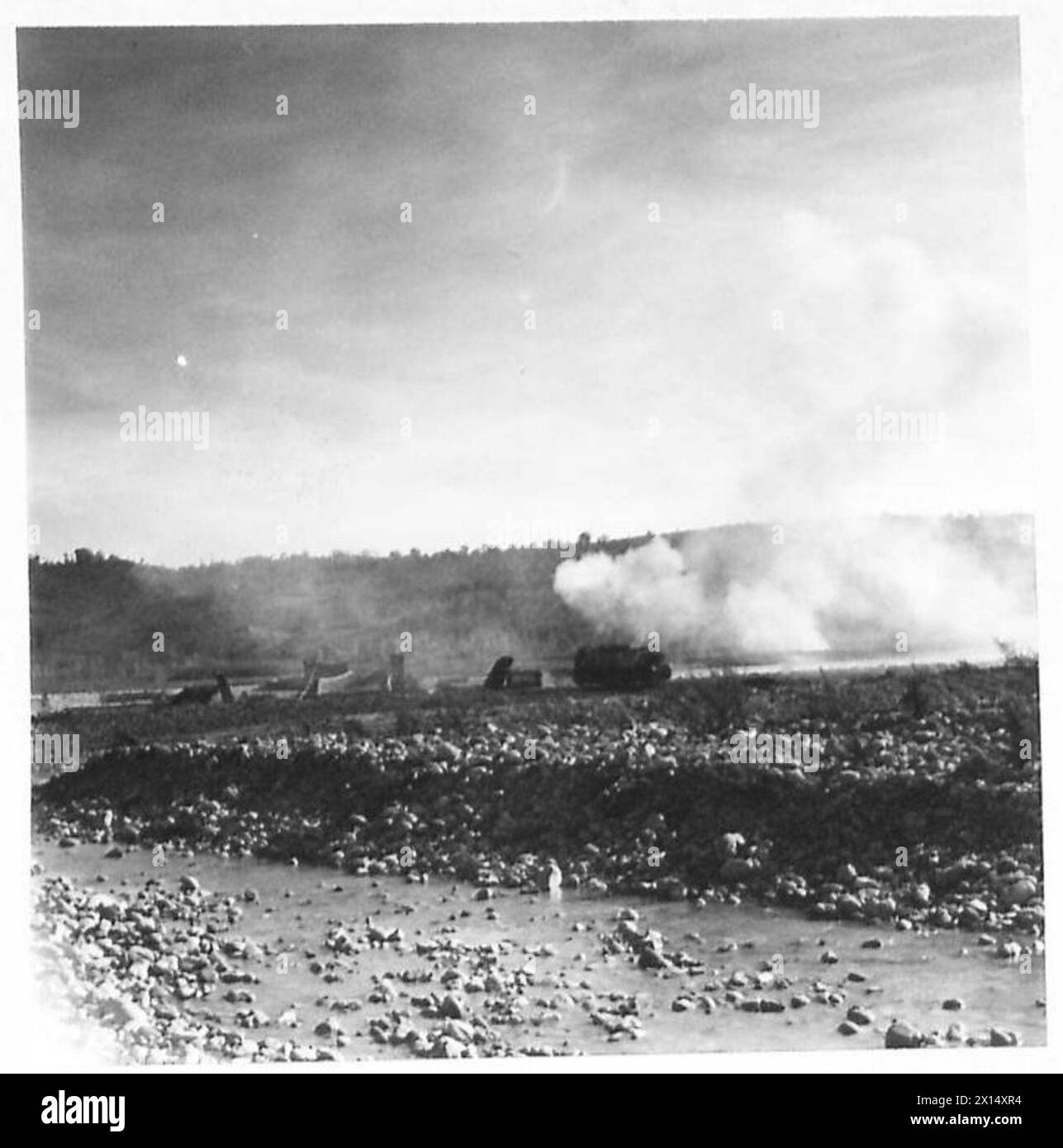 During operations in the Sangro River area, Sherman tanks of the 44th R ...