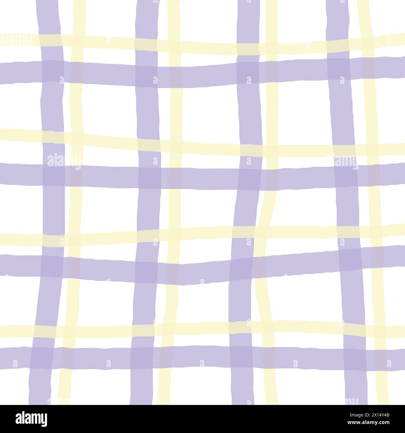Vector hand drawn cute checkered pattern. cottagecore Doodle Plaid ...