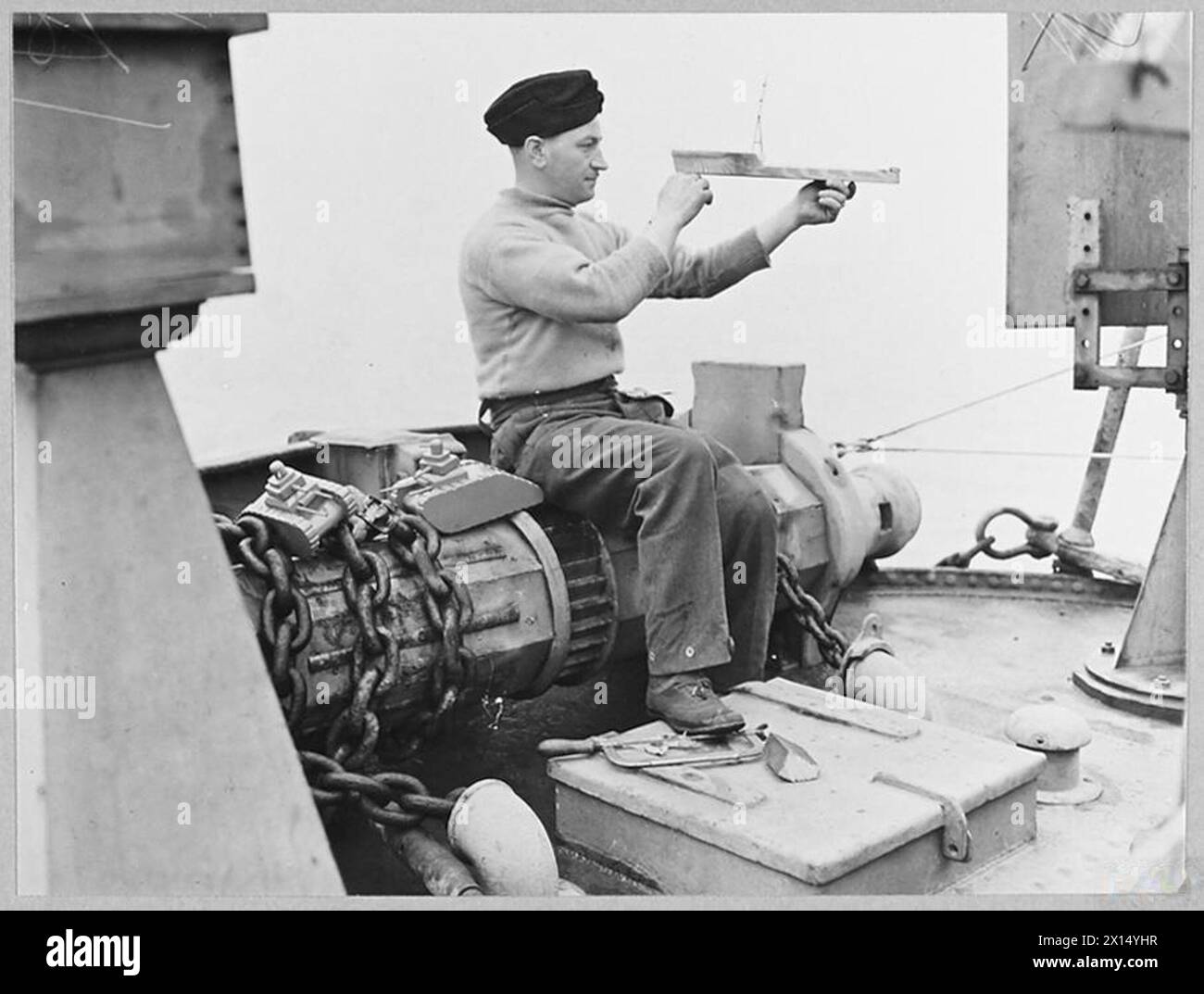 BARRAGE BALLOON TAKES TO THE WATER : - 8662. Corporal "Tug" Wilson of ...