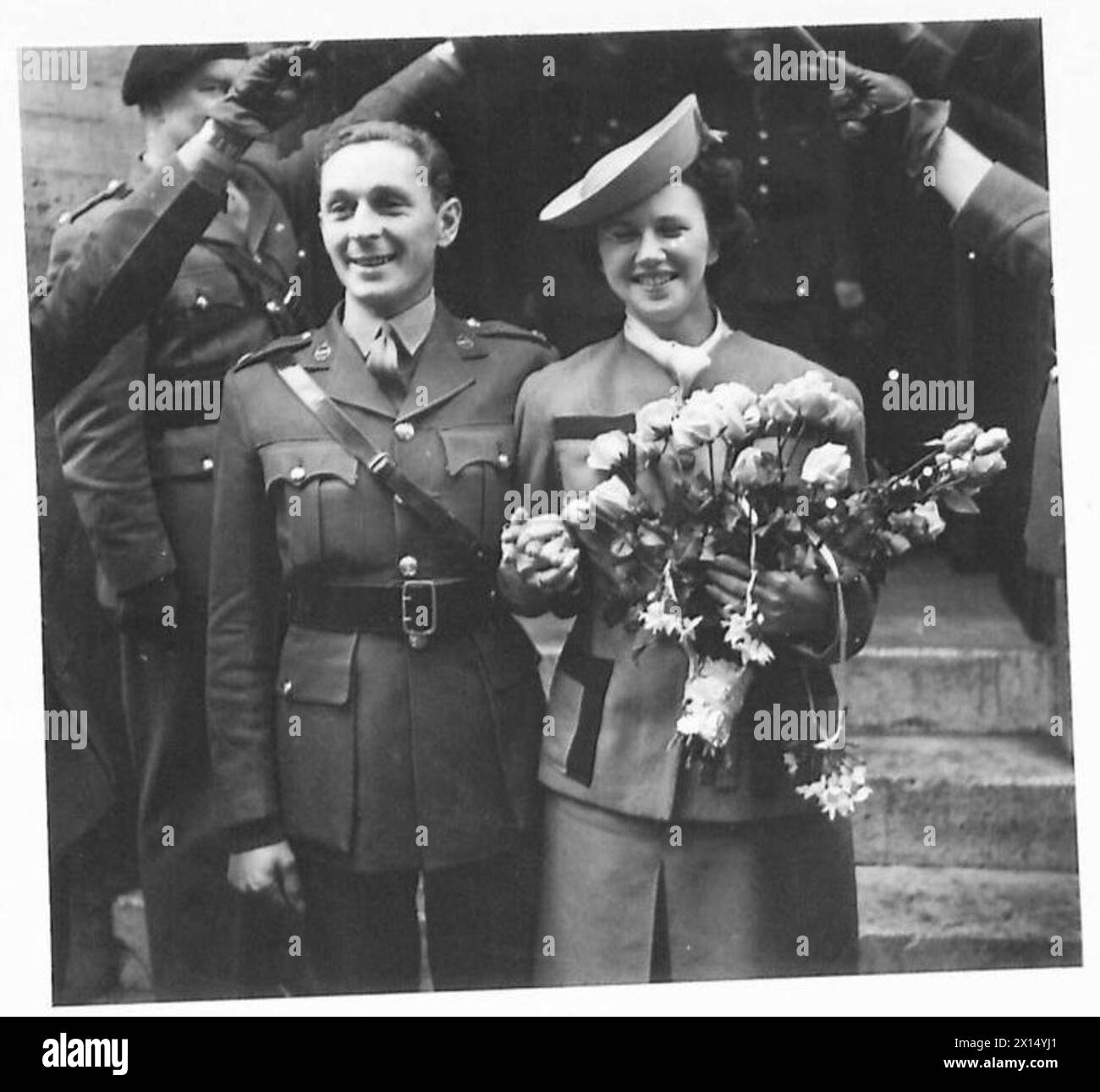 SERVICES WEDDING IN ROME - Major Alex. N. Pote (RAC) with his bride ...