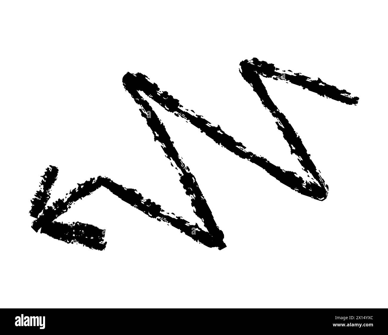 Hand drawn simple arrow drawn with wax crayon, chalk or charcoal ...