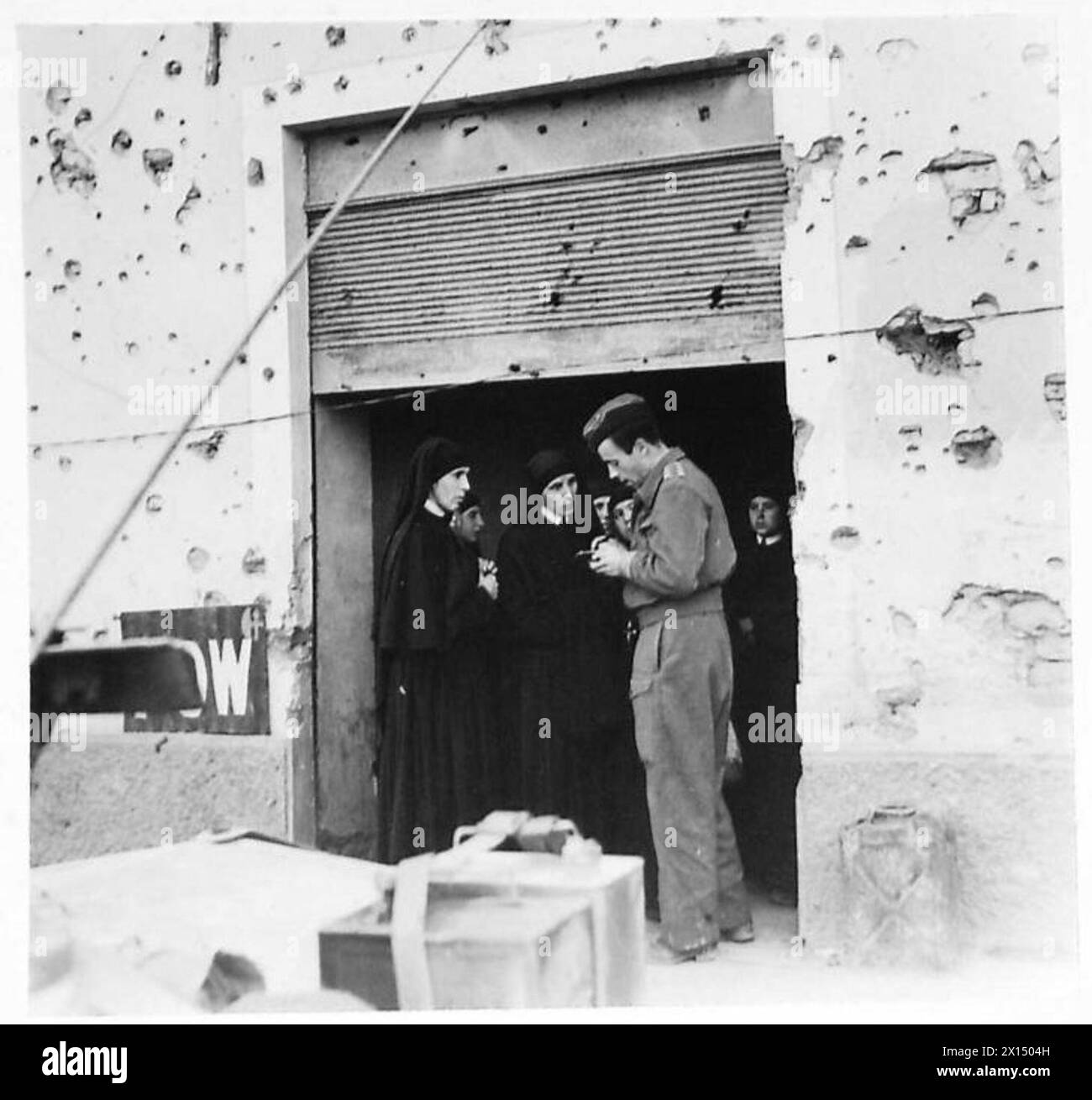 Seven nuns return to Castel Del Rio under shellfire and are assured by ...