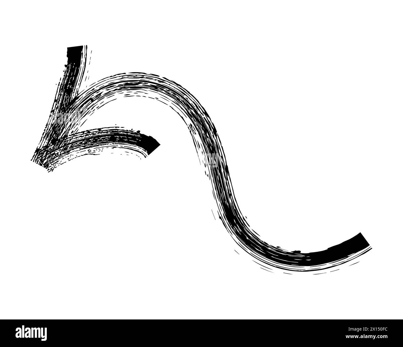 Hand drawn simple arrow drawn with wax crayon, chalk or charcoal ...