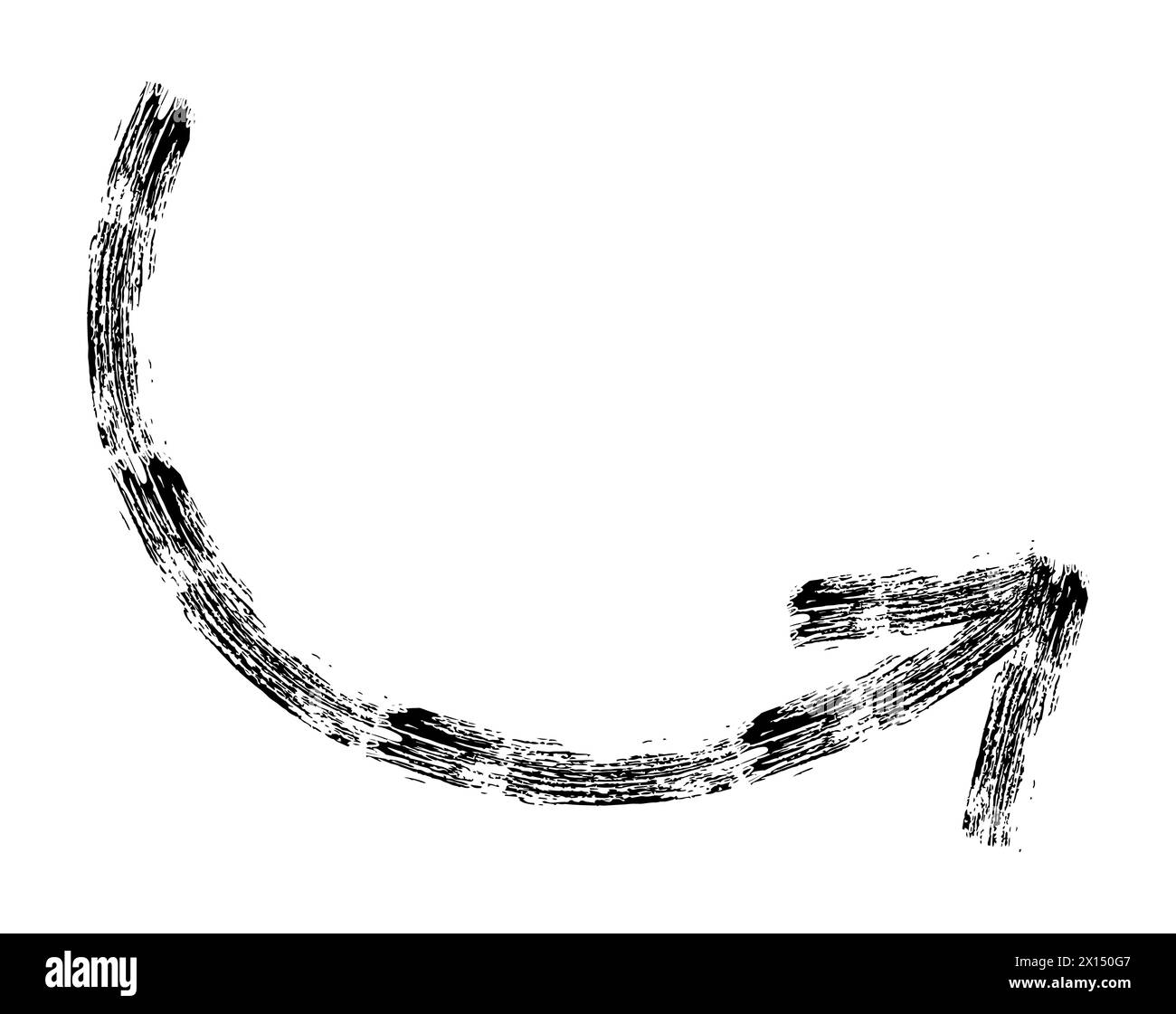Hand drawn simple arrow drawn with wax crayon, chalk or charcoal ...