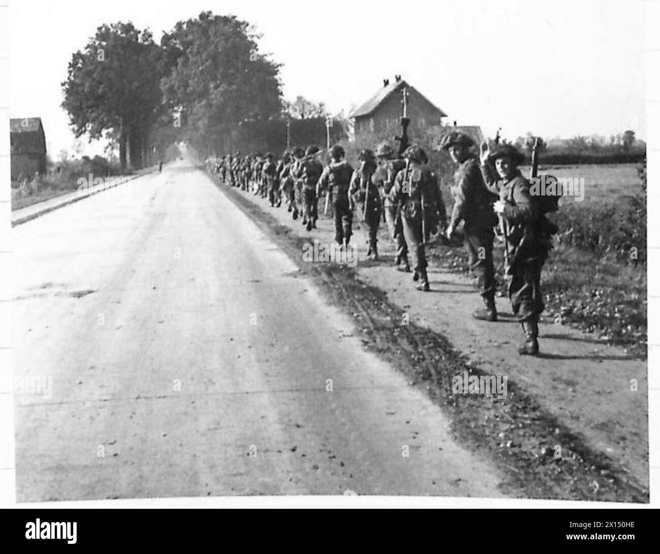 British infantry of the 53rd Division advance along the main ...