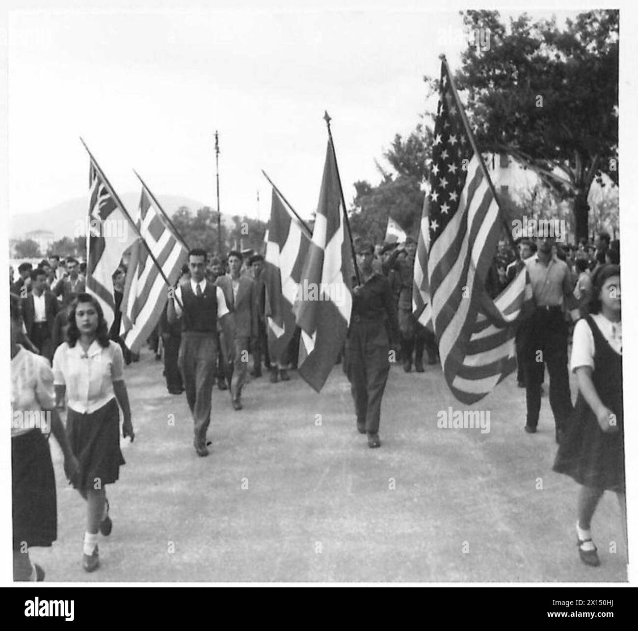 Corfu flags Black and White Stock Photos & Images - Alamy