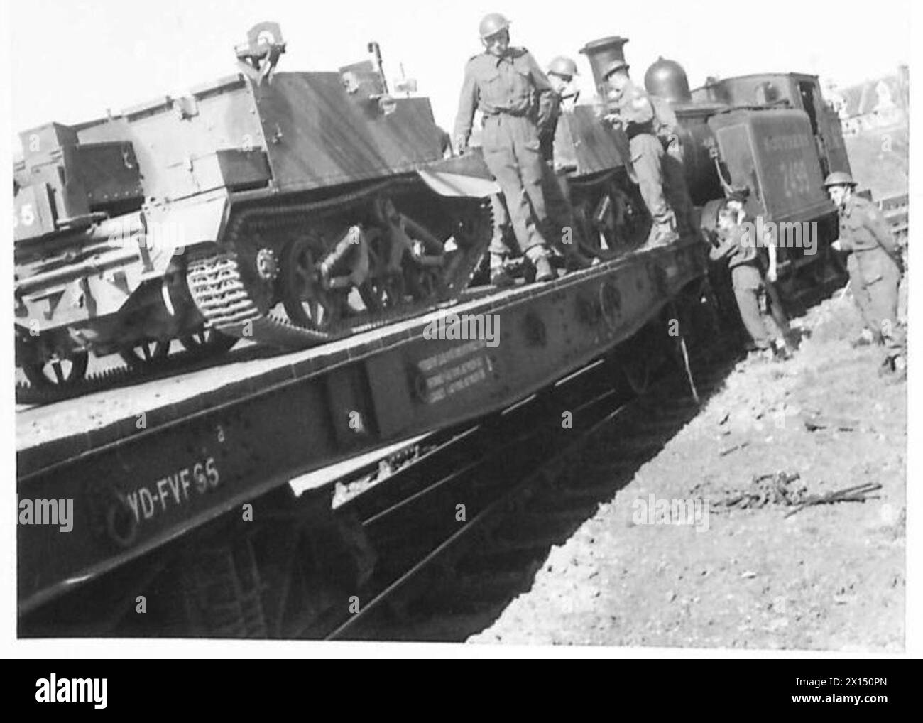 MOVING DAY - Bren carriers loaded on trucks ready for the move British ...
