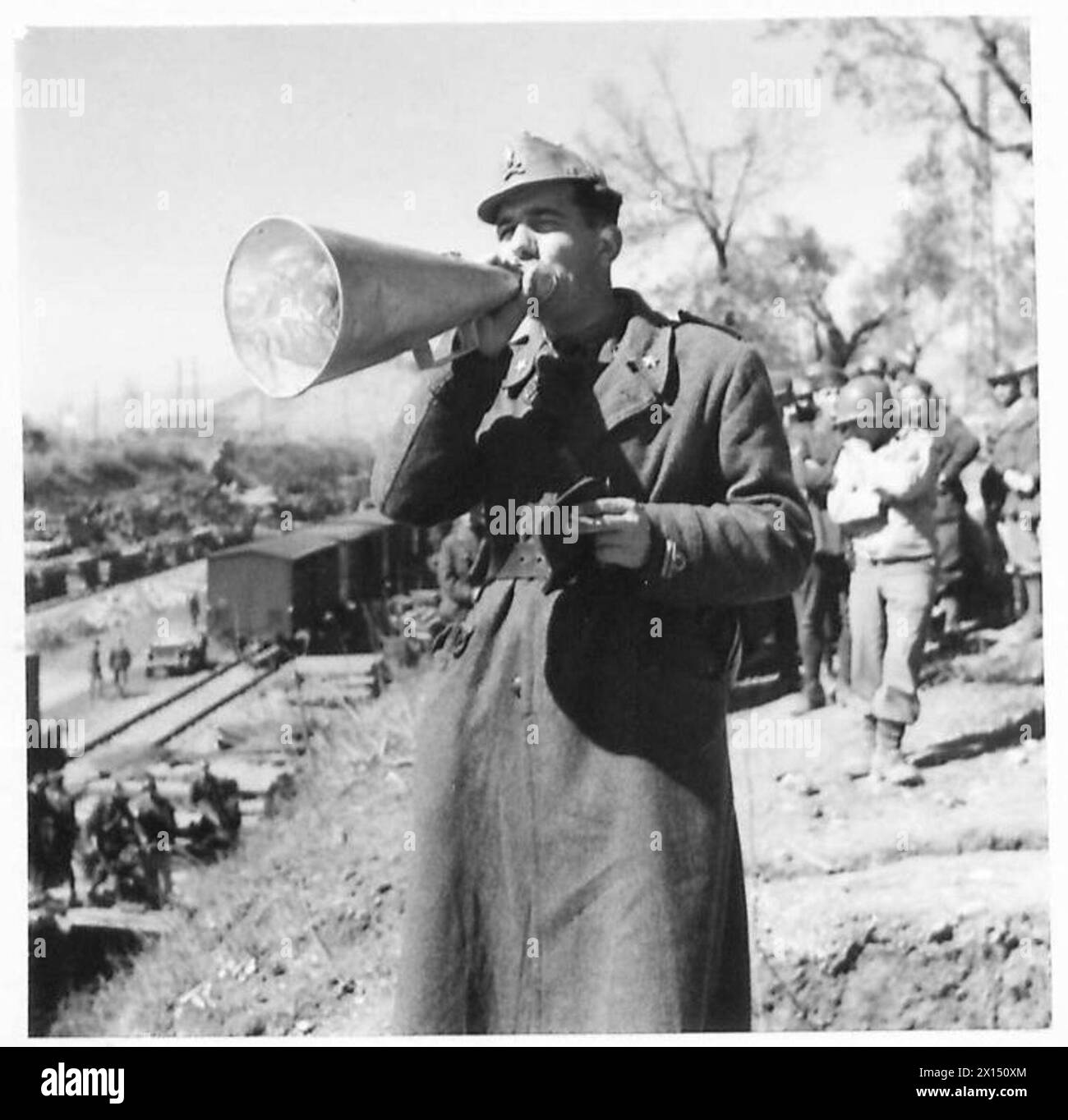 Military officer engaged in Black and White Stock Photos & Images - Alamy