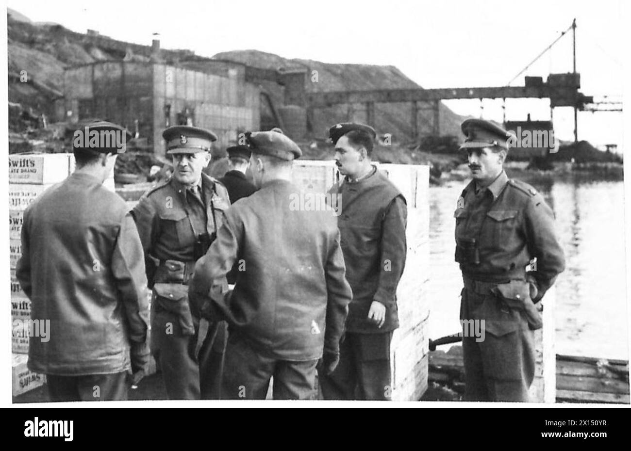 SPITZBERGEN RAID - Brigadier Potts and his staff after conveyers seen ...