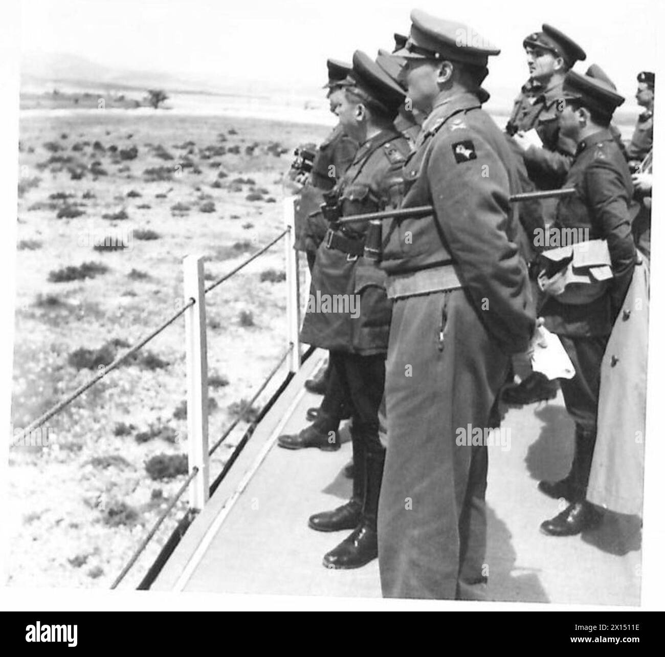 A Major-General with Turkish officers observes military exercises in ...