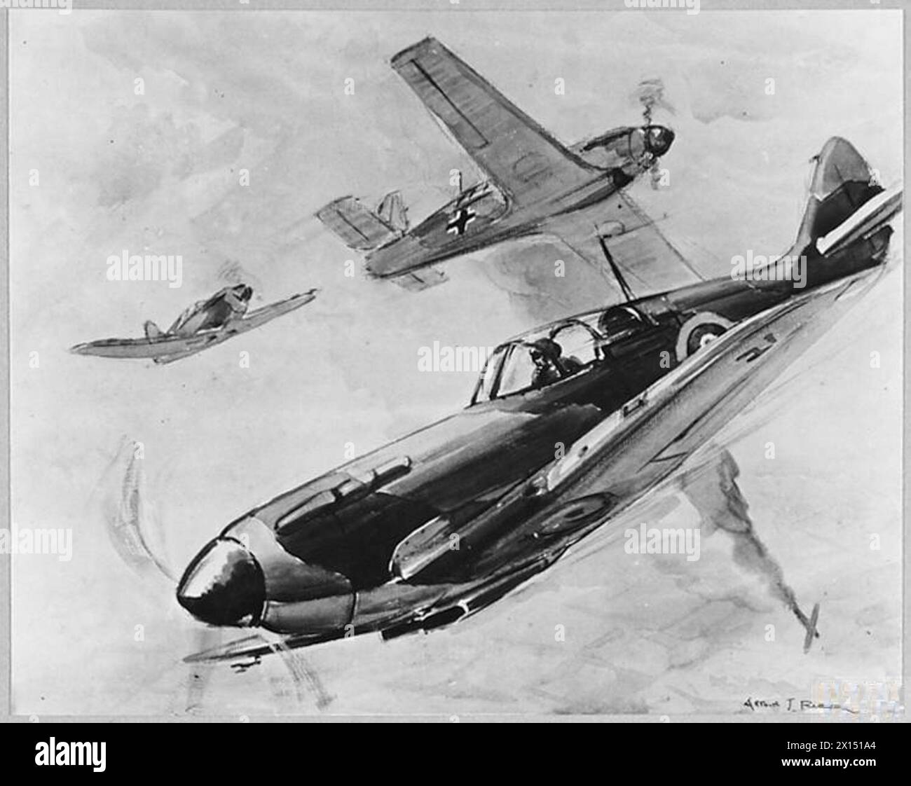 1942 photograph shows an art exhibition at a Coastal Command station in ...